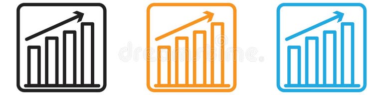 Increase Chart Vector Logo Set Collection for Web App Ui Stock Vector ...