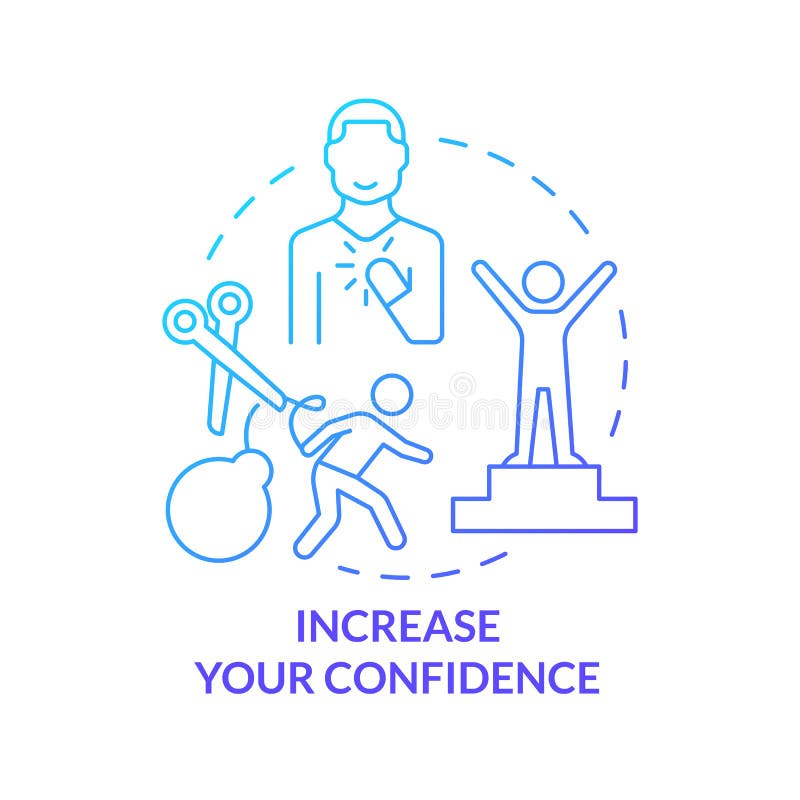 Increase Confidence Blue Gradient Concept Icon Stock Vector ...