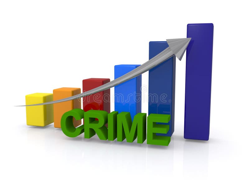 Increase in Crime with Bargraph on White Stock Illustration ...