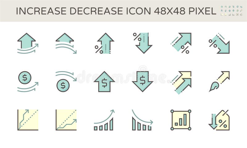 Pixel Art 8-bit Increase and Decrease Arrows Set Red and Green - Isolated Vector Illustration ...