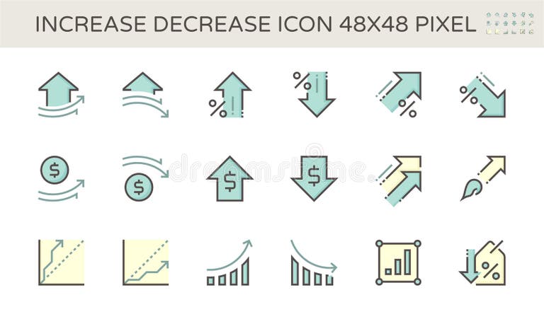 Increase decrease icon stock vector. Illustration of investment - 190849117