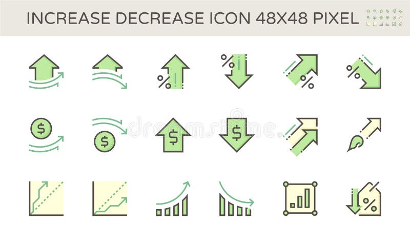 Increase decrease icon stock vector. Illustration of decrease - 191194462