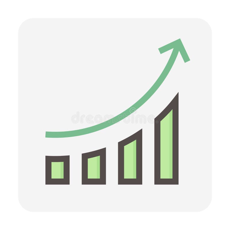 Bar Chart or Bar Graph Increasing Vector Icon Design. 48x48 Pixel ...