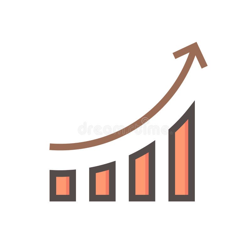 Bar Chart or Bar Graph Increasing Vector Icon Design. 48x48 Pixel ...