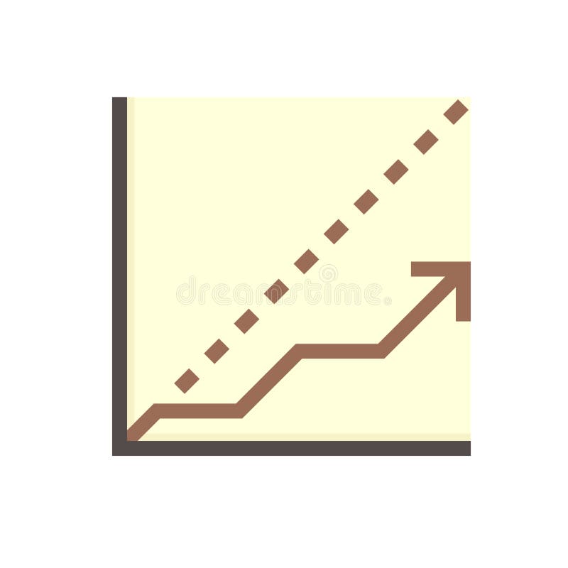 Benchmark and Increasing Graph or Chart Vector Icon Design with Up Arrow. 48x48 Pixel Perfect ...