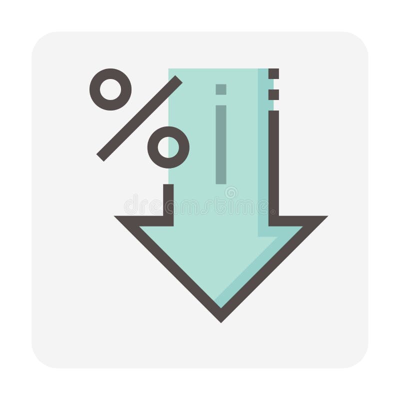 Percent Decrease Vector Design, 48x48 Pixel Perfect and Editable Stroke ...