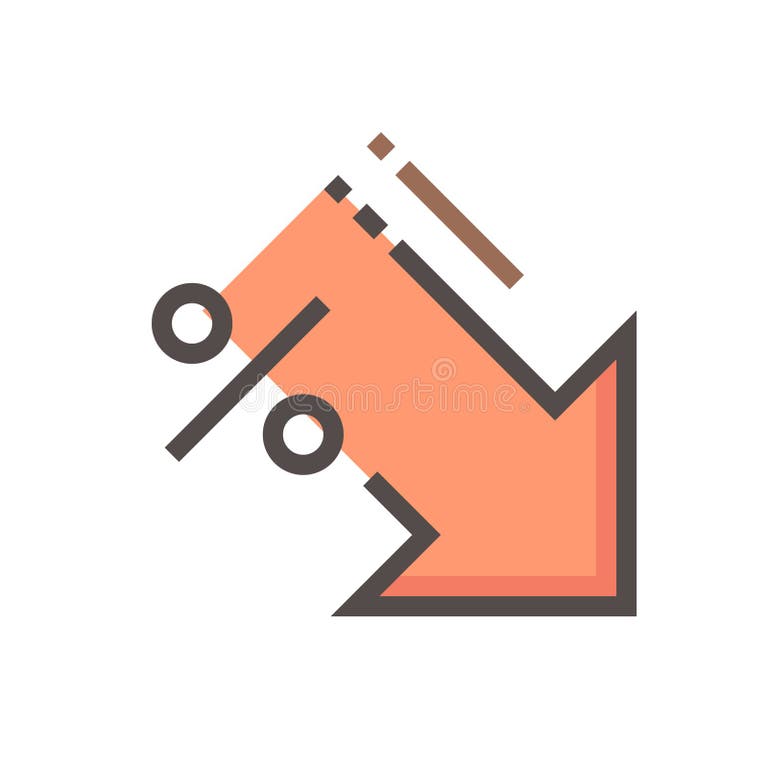 Percent Decrease Vector Design, 48x48 Pixel Perfect and Editable Stroke ...