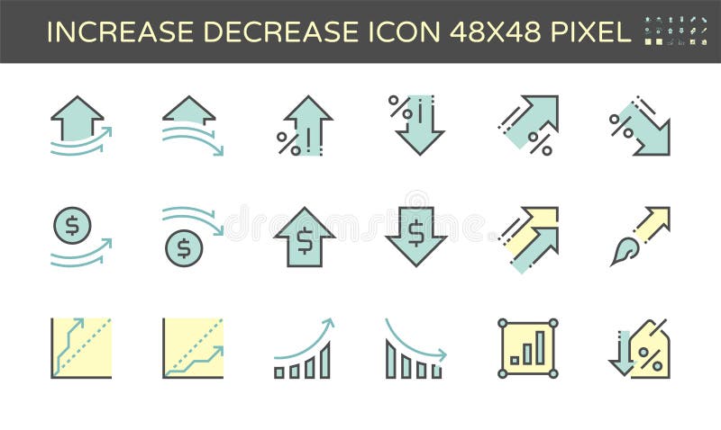 Increase decrease icon stock vector. Illustration of crisis - 174259303
