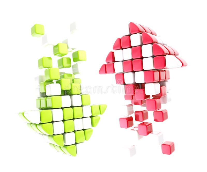 Increase Green Up and Red Decrease Arrow Buttons Stock Illustration ...