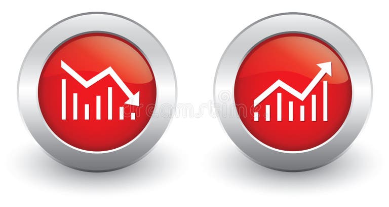 Increase decrease Icons stock vector. Illustration of gradient - 18737745