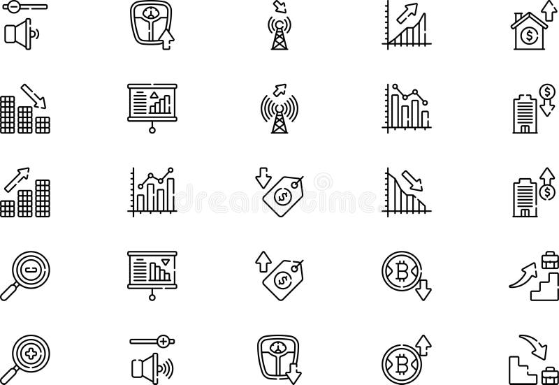 Increase and Decrease Icons Collection is a Vector Illustration with ...