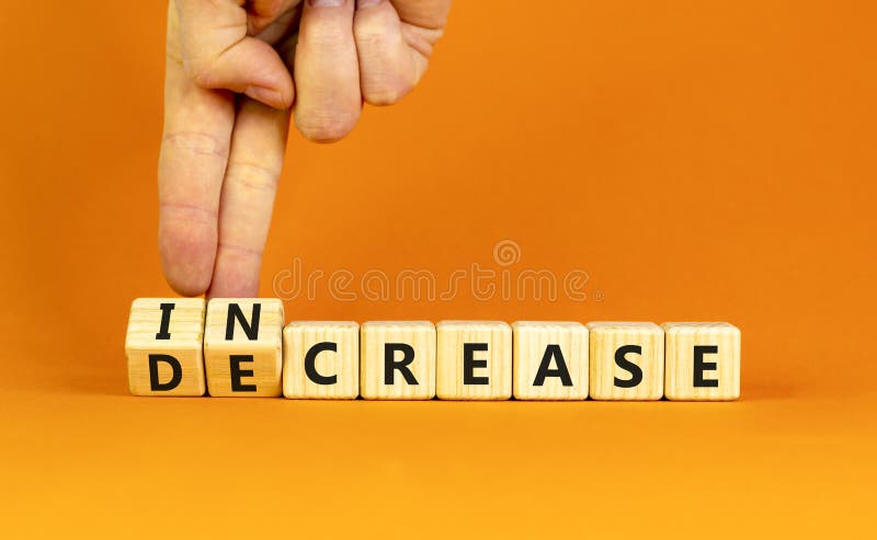 Increase or Decrease Symbol. Concept Words Increase and Decrease on ...