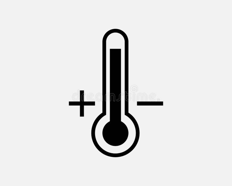 Increase Decrease Temperature Icon. Thermometer with Plus Minus Symbol High Low Increasing ...