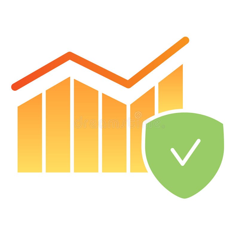 Increase Flat Icon. Growing Graph Color Icons in Trendy Flat Style ...