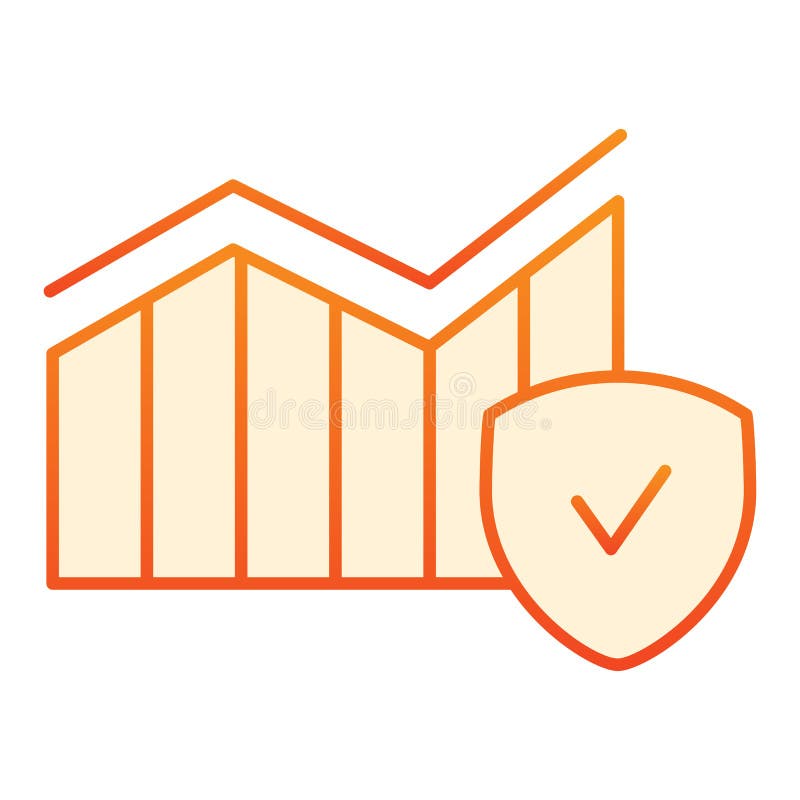 Increase Flat Icon. Growing Graph Orange Icons in Trendy Flat Style ...
