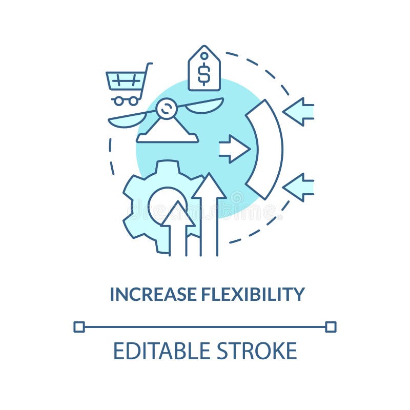 Increase Flexibility Turquoise Concept Icon Stock Vector - Illustration ...