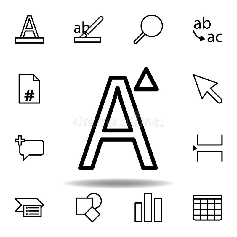 Increase Font Size, Word a Icon. Can Be Used for Web, Logo, Mobile App ...