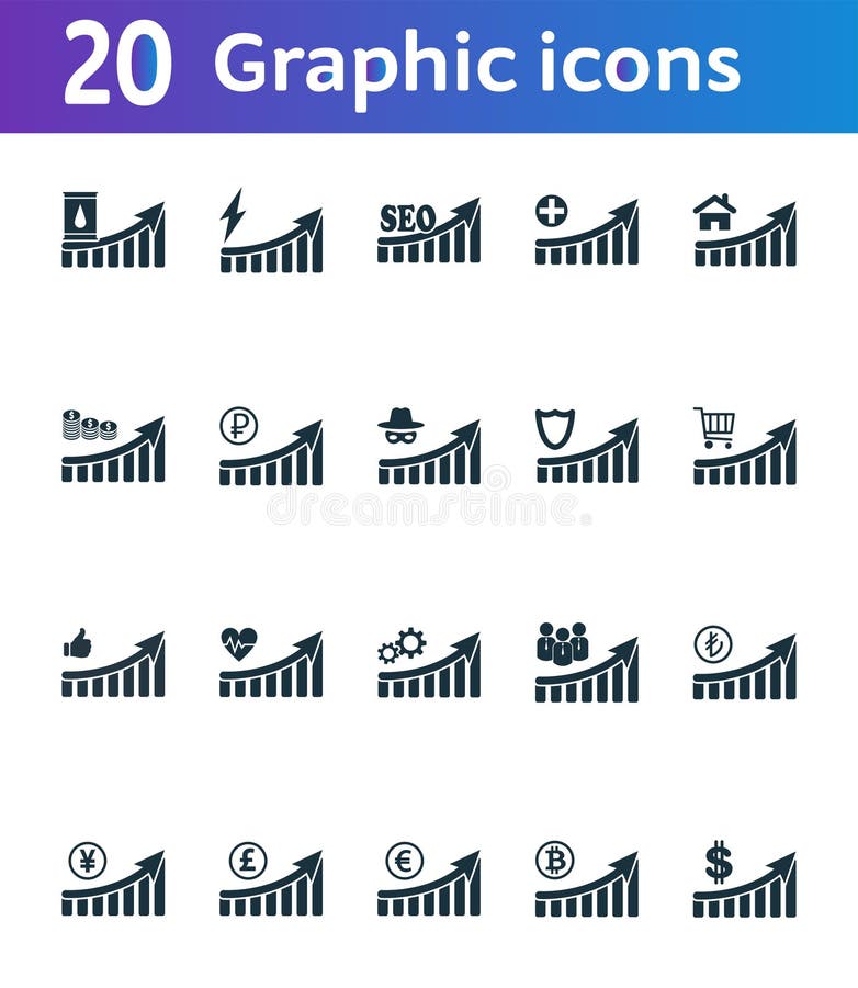 Increase Graphic Icons Set. UI and UX. Premium Quality Symbol ...