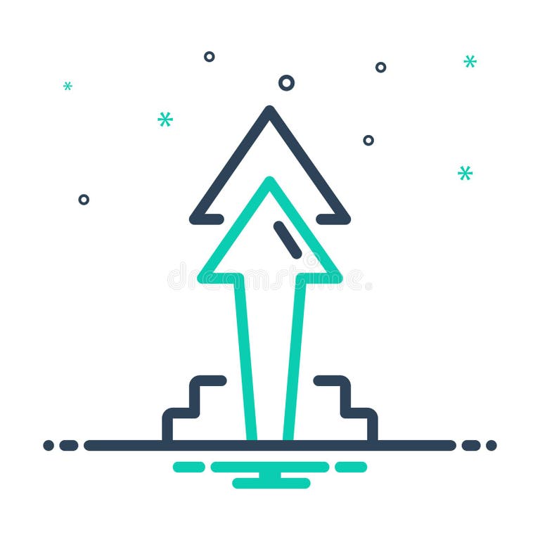 Mix Icon for Increase, Rise and Direction Stock Vector - Illustration ...