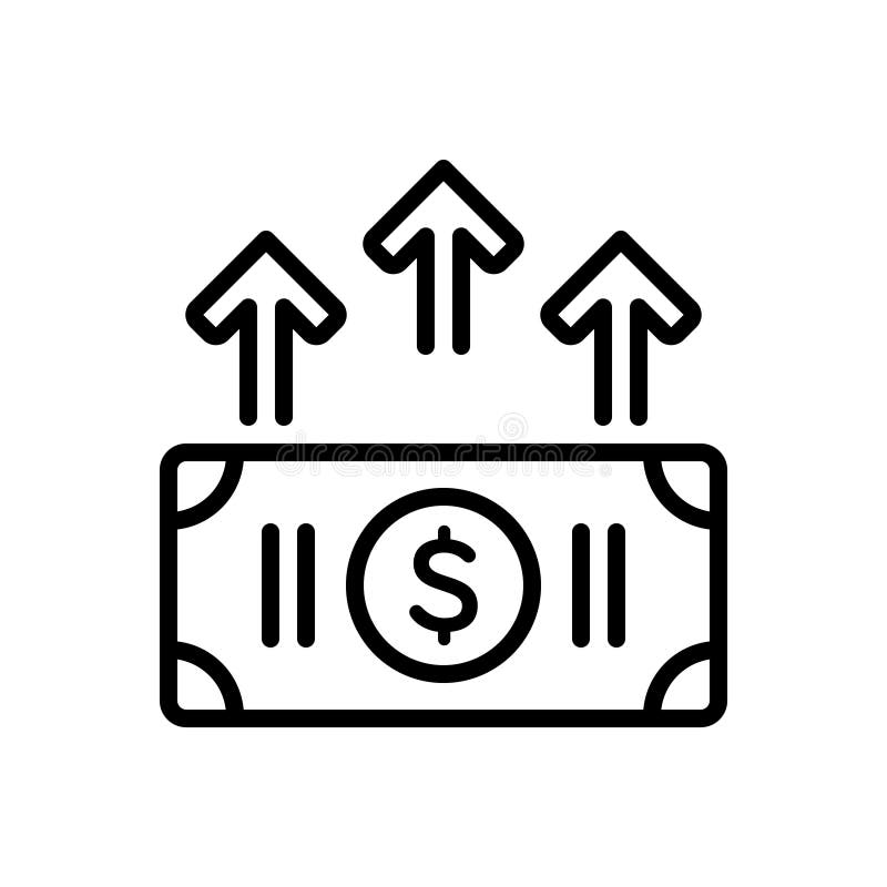 Black Line Icon for Increase, Upturn and Upsurge Stock Vector ...