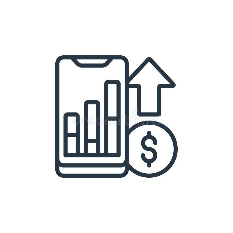 Increase Icon Vector from Sales Concept. Thin Line Illustration of ...