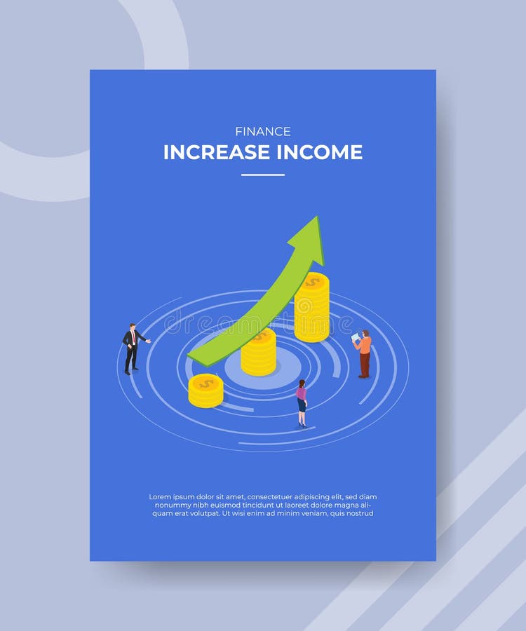 Increase Income Concept for Template Banner and Flyer for Printing with ...