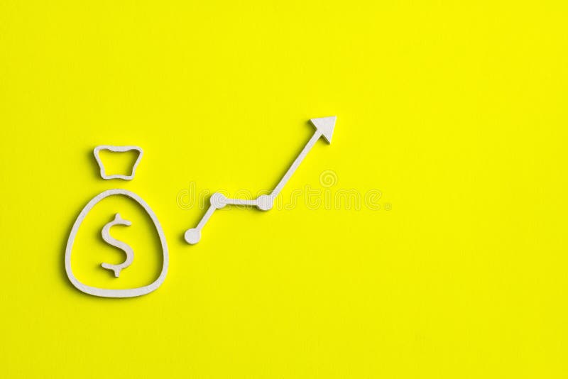Increase in Interest on Value - Arrow and Value Icon on Yellow ...