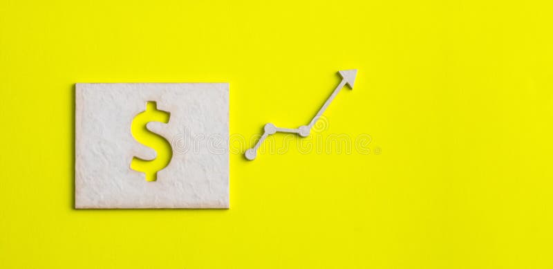 Increase in Interest on Value - Arrow and Value Icon on Yellow ...