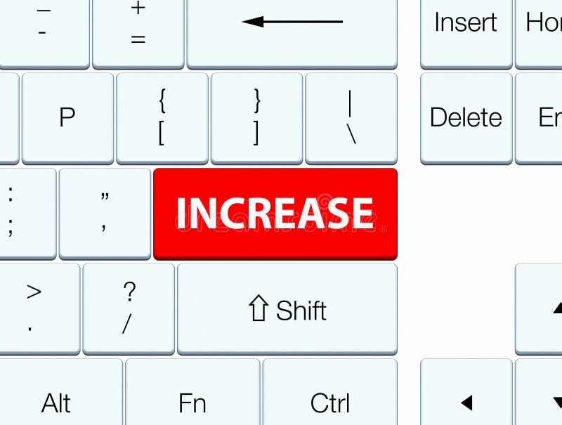 Increase Red Keyboard Button Stock Illustration - Illustration of word ...