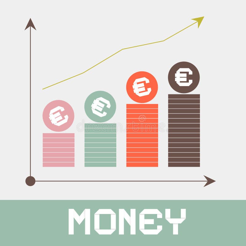 Increase Money Graph Paper stock vector. Illustration of decrease ...