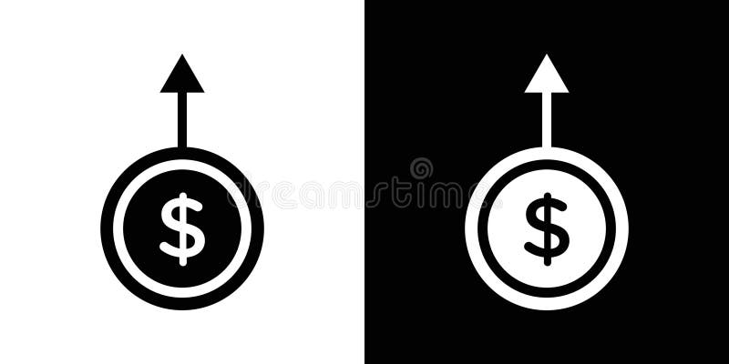 Increase Money Icon Logo Set Vector Stock Vector - Illustration of ...