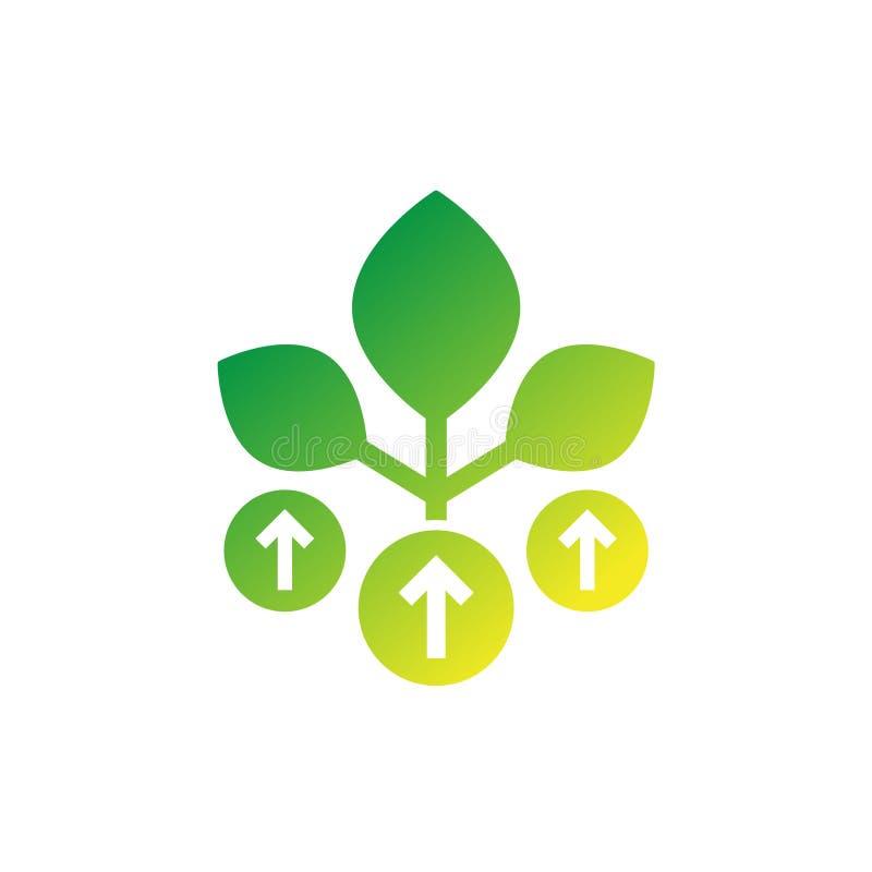 Increase Plant Growth Icon with Arrows, Vector Stock Vector ...