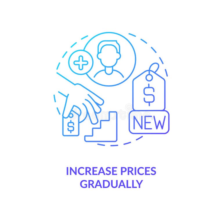 Increase Prices Gradually Blue Gradient Concept Icon Stock Vector ...