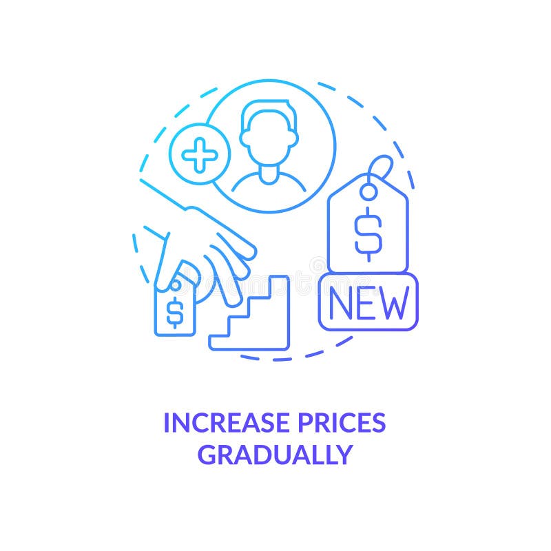 Increase Prices Gradually Blue Gradient Concept Icon Stock Illustration - Illustration of profit ...