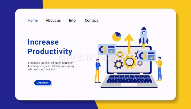 Increase Productivity Landing Page Template Graphic Design Illustration ...