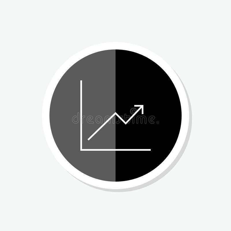 Increase Profit Graph Sticker, Growing Arrow Icon Stock Illustration ...