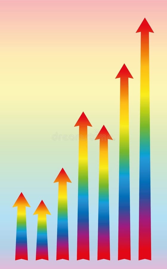 Increase Rainbow Colors Arrows Growth Stock Vector - Illustration of ...