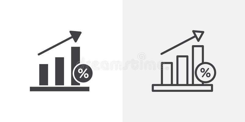 Increase Rate Thin Line Vector Icon Set Stock Illustration ...