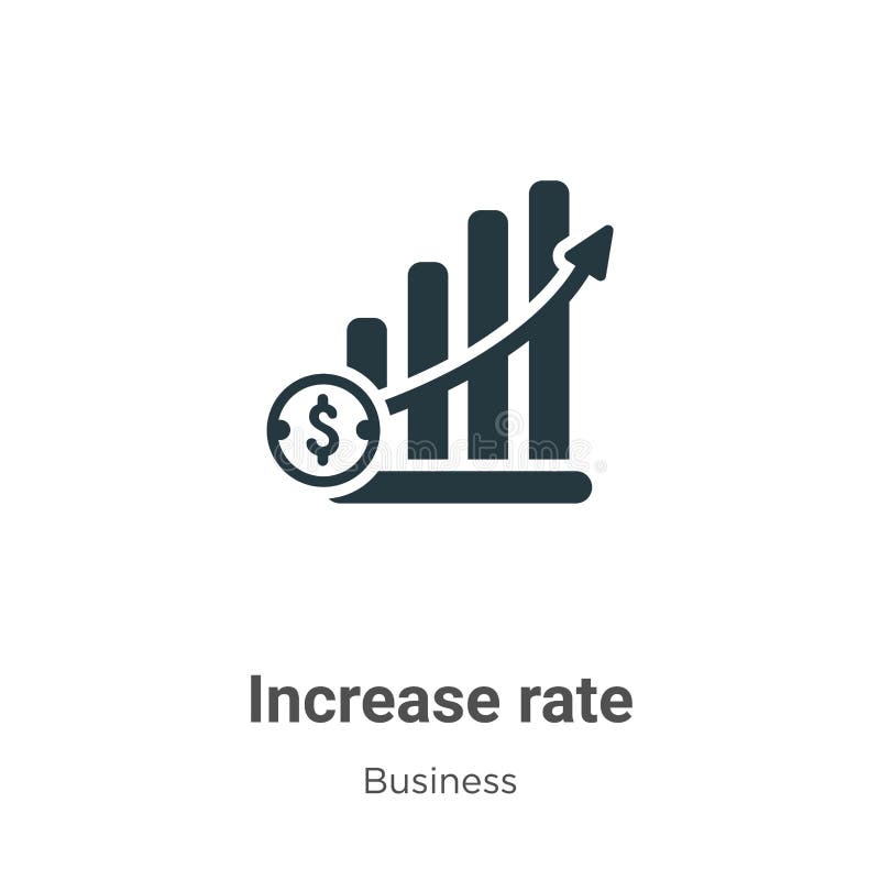 Increase Rate Vector Icon on White Background. Flat Vector Increase ...