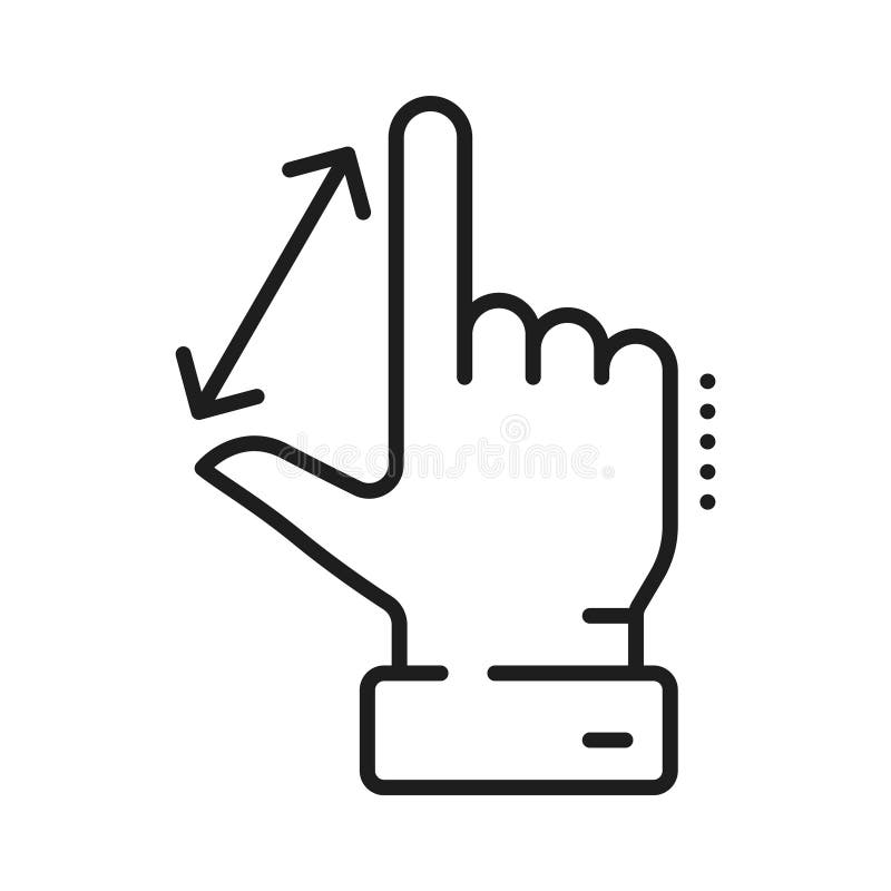 Increase and Reduce Sign, Resize Hand Gesture Icon Stock Vector - Illustration of maximize ...