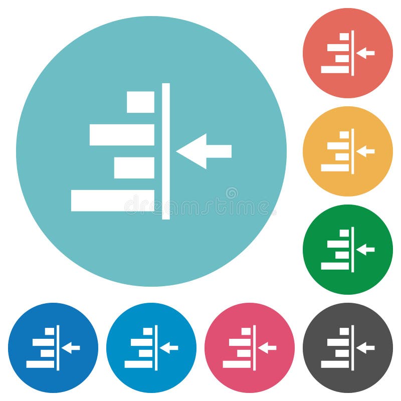 Increase Right Indentation of Content Flat Round Icons Stock Vector - Illustration of shapes ...