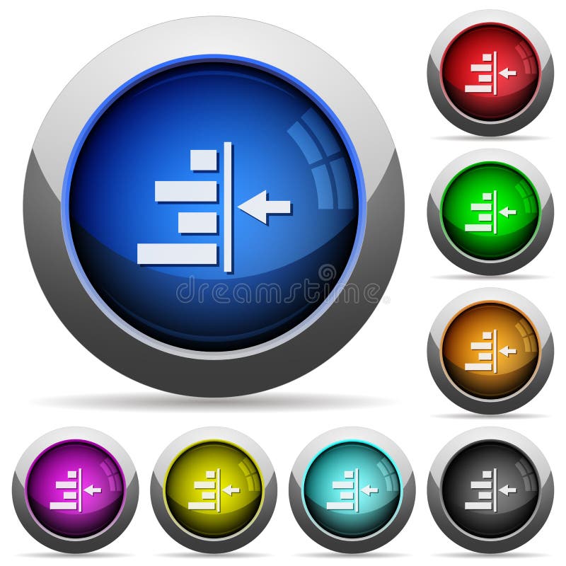 Increase Right Indentation of Content Round Glossy Buttons Stock Vector ...