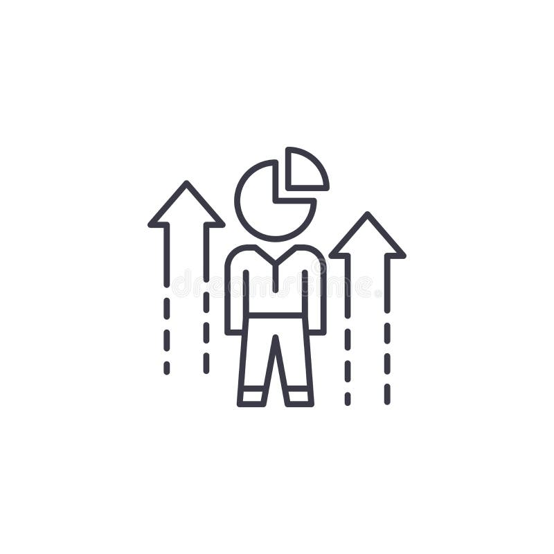 Increase of Share Linear Icon Concept. Increase of Share Line Vector ...