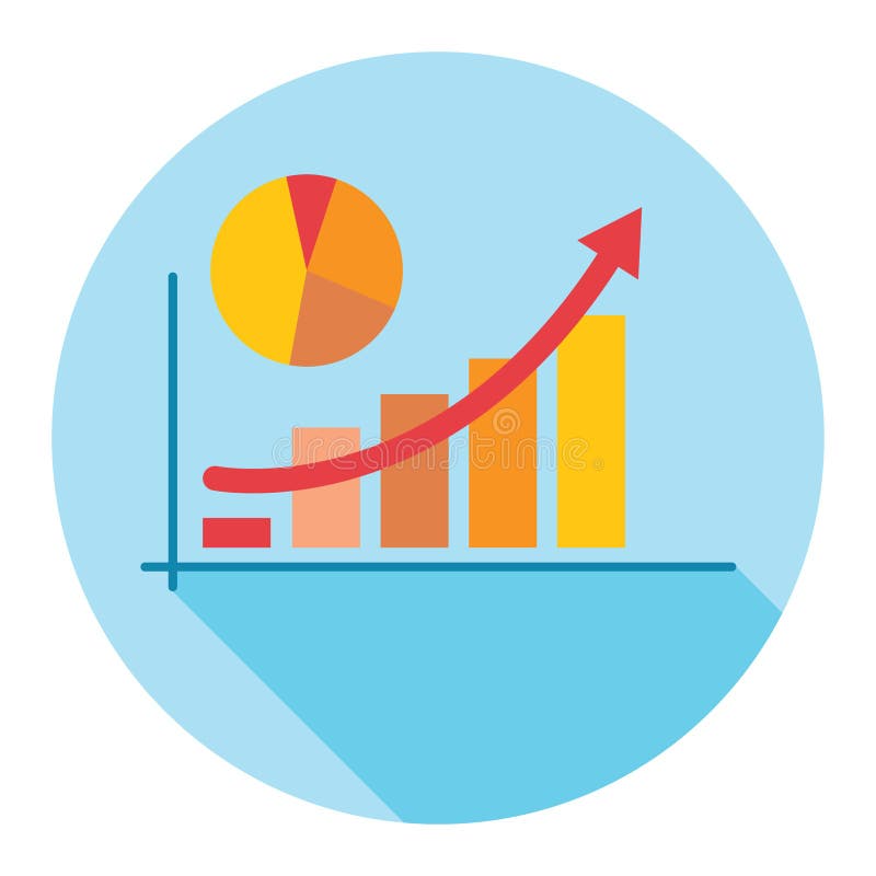 Increase Shown in Bar Graph and Chart. Vector Illustration Decorative ...