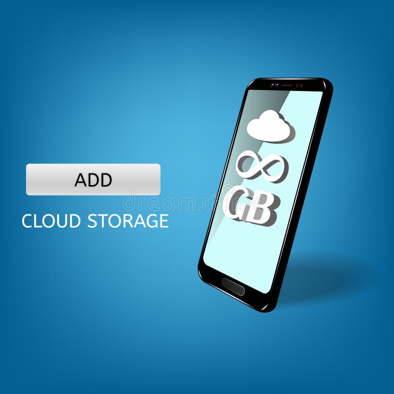 Increase the Size of Cloud Storage through Your Mobile Phone. Stock ...