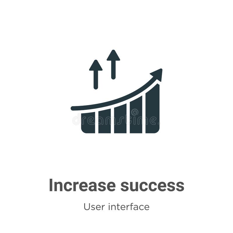 Increase Success Vector Icon on White Background. Flat Vector Increase ...
