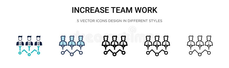 Increase Team Work Icon in Filled, Thin Line, Outline and Stroke Style ...