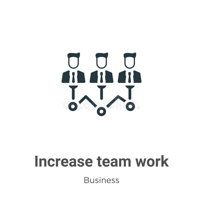 Increase Team Work Vector Icon on White Background. Flat Vector ...