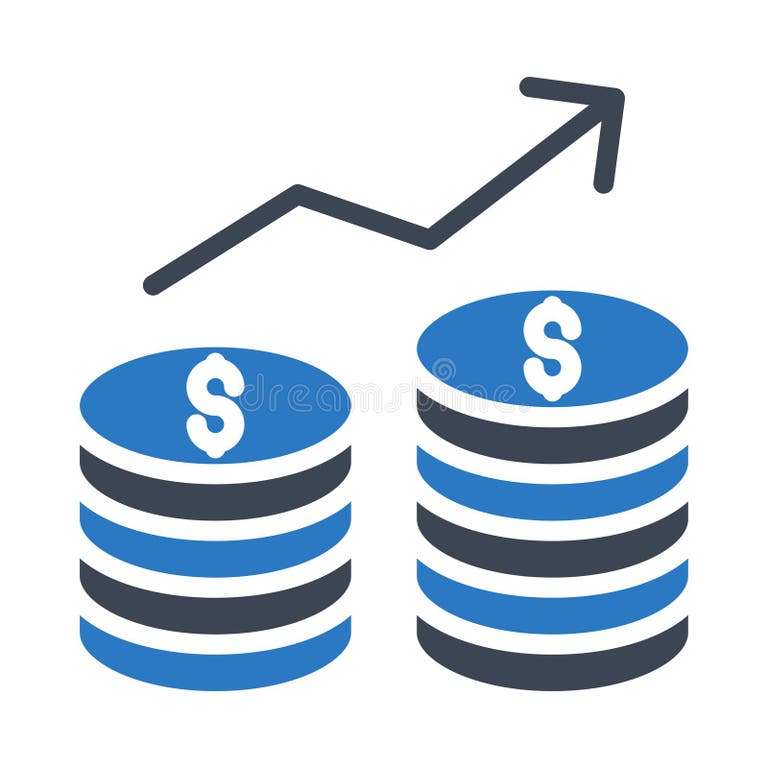 Increase Glyph Color Flat Vector Icon Stock Vector - Illustration of ...