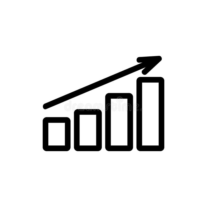 Growth Indicators Black Icon Concept. Growth Indicators Flat Vector ...